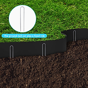 Watayo 30 FT Grass Barrier Landscape Edging Coil -5 inch Depth Terrace Board Edging -Flexible Garden Bed Edging -Weed Barrier Edging for Garden Lawn Area Backyard Driveway Path Sidewalk