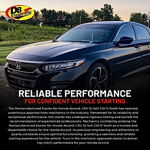 DB Electrical 410-54248R Remanufactured Starter Compatible With/Replacement For 2013-17 Honda Accord 12V, Cw, 9-Tooth, 31200-5A2-A51