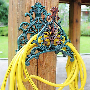 Riyyow European Tulip Flower Cast Iron Wrought Iron Pipe Bracket Cast Iron Gardening Decoration Retro Villa Garden Pipe Rack Cast Iron Doorbell Decoration