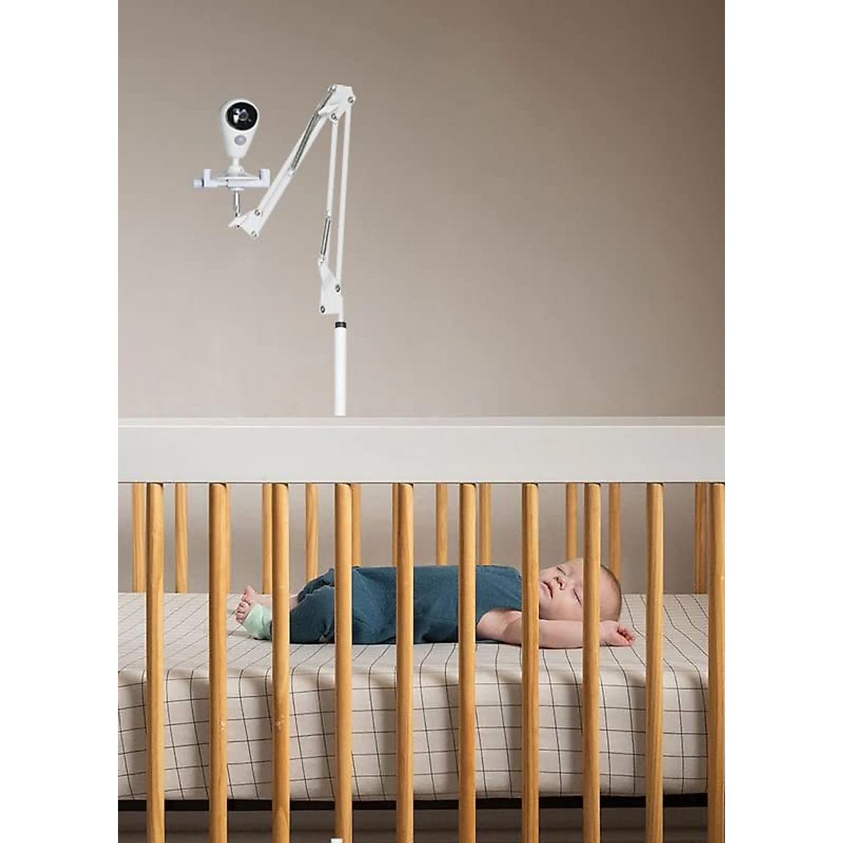 Fotoleey Floor Stand for Baby Monitor/Security Camera/Cellphone with Clamp Compatible with Nanit Pro Smart, Kasa, VTech, Owle, Owlet Cam 2, Nooie invidyo, SwitchBot, BJS Cubo Ai Plus