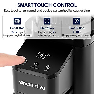 Conical Burr Coffee Grinder, Anti-static Electric Coffee Bean Grinder with 48 Grind Settings, Large Touchscreen Automatic Espresso Grinder for Espresso, Drip Coffee and French Press, Gift for Friend