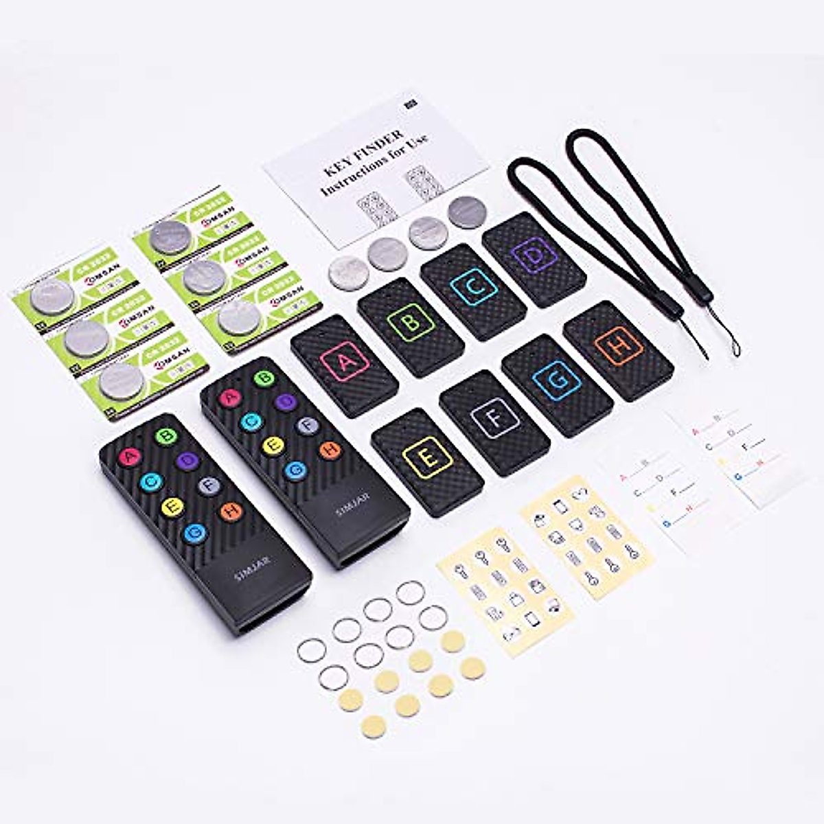 Unusual Holiday Present - Key Finder with Extra Backup RF Transmitter and Lanyards, Simjar Wireless RF Item Locator Tracker Support Remote Control with Louder Beep - Pet Wallet Phone Glasses Tracker