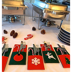 FannFare Christmas Party Table Decor Silverware Holders - 8 Pack