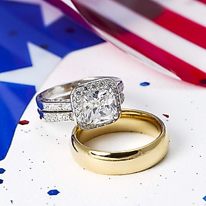 Bling Jewelry Gold Plated High Polish Comfort Fit Tungsten Wedding Band 8mm, Size 7.5