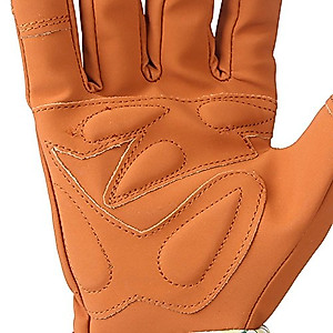 Ruibo Leather Rose Gardening Gloves/Thorn Proof Pruning Gloves With Puncture Resistant Long Sleeve Polyester Print Cuff/For Blackberry Plants Rose Bush Women