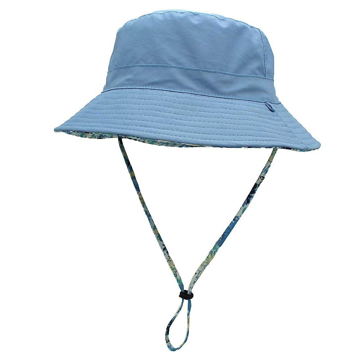 LLmoway Women Packable Sun Hat Lightweight Cotton Fishing Hiking Safari Bucket Hat with Strap Blue