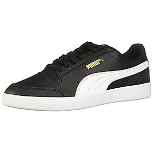 PUMA Mens Shuffle Sneaker, PUMA Mens Black-PUMA Mens White-PUMA Mens Team Gold, 10.5