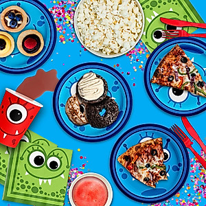 Mighty Monster Birthday Party Supplies Set Plates Napkins Cups Tableware Kit for 16