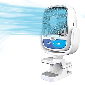 Arctic Air Portable Fan, Grip Go 3 Speed Small Fan, Great Stroller Fan, Travel or Desk Fan, Cordless Personal Evaporative Air Cooler, Universal Clamp for Indoor & Outdoor Use, 360 Degree Head Swivel