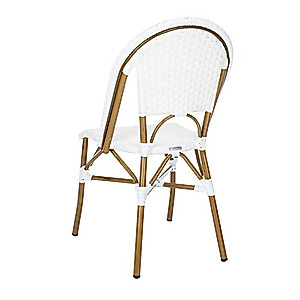 Safavieh Home Collection Hooper Indoor-Outdoor Stacking Side Chairs | Black & White | Set of 2