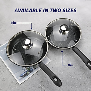 Tighall 9" Tempered Glass Lid with Steam Vent Hole Universal Pan Pot Clear Cookware Lid Replacement with Holder Knob, Stainless Steel Rim, Fits for Pots/Pan/Electric Pressure Cooker