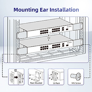 PhyinLan Rack Mount Kit 19 Inch Rack Ears for Dell PowerConnect Series and Some Buffalo GU/MP Series Switches