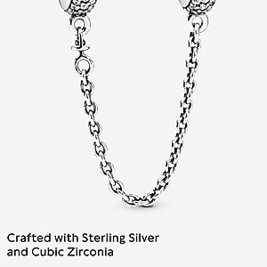 Pandora Sparkling Pavé Safety Chain Charm Bracelet Charm Moments Bracelets - Stunning Women's Jewelry - Gift for Women - Made with Sterling Silver & Cubic Zirconia