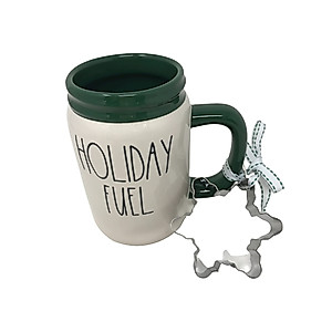 Rae Dunn Christmas Mug and Cookie Cutter Set (Mason Mug/Holiday Fuel/Snowflake Cookie Cutter)