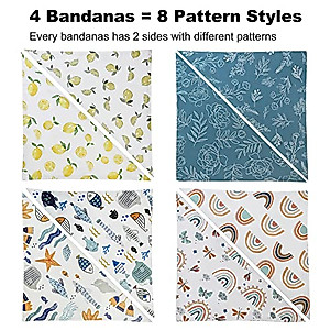 Dog Bandanas 4 Pack,Triangle Scarf,Dog Handkerchief for Boy and Girl Pets,Premium Durable Fabric Puppy Bandana,Reversible,Adjustable Bids Costume Accessories for Small Medium and Large Dogs Cats…
