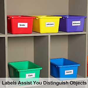 Outus 24 Pack Book Bins for Classroom Plastic Cubby Bins Toy Bins for Kids Storage and Organizer Containers with 120 Pcs Self Adhesive Label for Classroom Library School Office Home