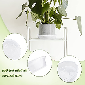 yuntop 9 Pack Clear Plastic Plant Saucer, Durable Plant Trays Flower Plant Pot Saucer Plant Container Accessories for Indoors & Outdoors, Stop Messes & Stains in Your Garden (6"+8"+10")