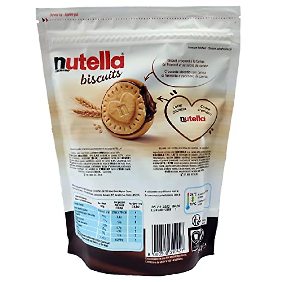 Nutella Sandwich Biscuits 304g Resealable Pouch (3 packs)