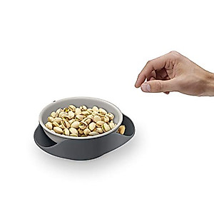 Joseph Joseph 20156 Double Dish Pistachio and Snack Serving Bowl, Gray