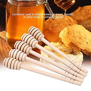 TOPINCN Wooden Jam Honey Dippers Stick Syrup Spoon Dip Drizzler Bee Marmalade Server Stir Stick Stirring Rod Kitchen Gadgets 24Pcs(16cm)