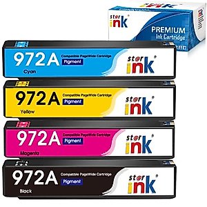 972A Ink Cartridges | Compatible Replacement for HP 972a 972x 972 Work for PageWide Pro MFP 477dw 377dw 452dw 577dw 552dw 452dn 477dn Printer(Black Cyan Magenta Yellow) 4-Pack