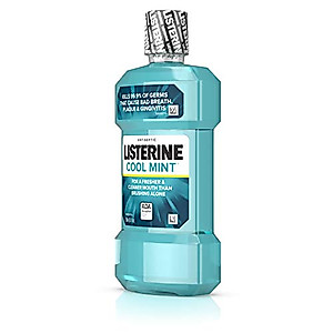 Listerine Cool Mint Antiseptic Mouthwash for Bad Breath, Plaque and Gingivitis, 250 ml