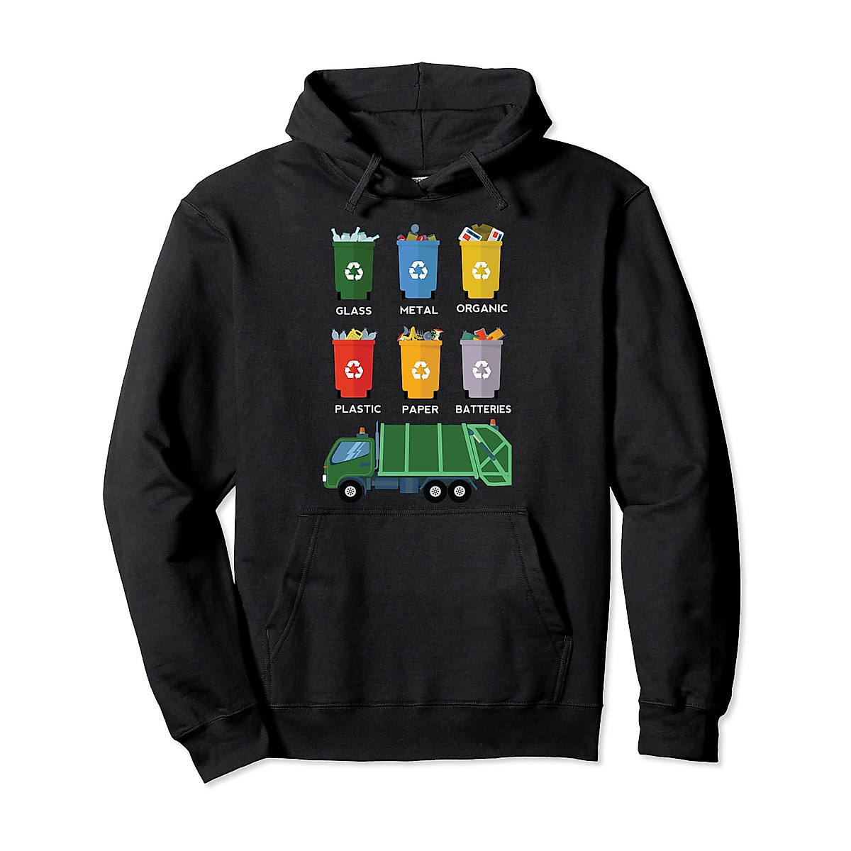 Recycle Bin Garbage Day Waste Management Garbage Truck Pullover Hoodie