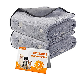 LOOBANI Washable Pee Pads for Dogs, Reusable Pee Pads for Dog Mat Puppy Pads Training Pads Non Slip Whelping Pad for Dog Playpen, Crate, Car, Grey 2 Pack 36 x 41 in