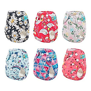 ALVABABY Baby Pocket Newborn for Less Than 12pounds Baby Snaps Cloth Diapers Nappy 6pcs with 12 Inserts 6SVB09