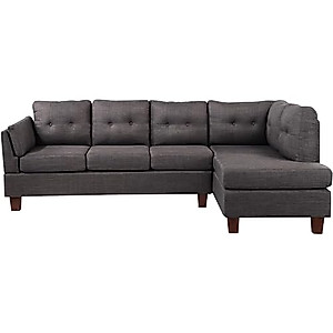 Maykoosh Victorian Vibes Linen Modern Sectional Sofa with Right Facing Chaise