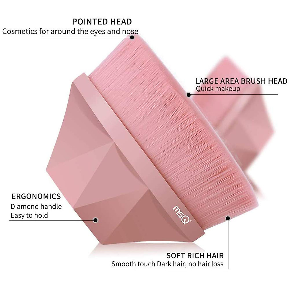 Foundation Brush Makeup Brush with Case, Pink