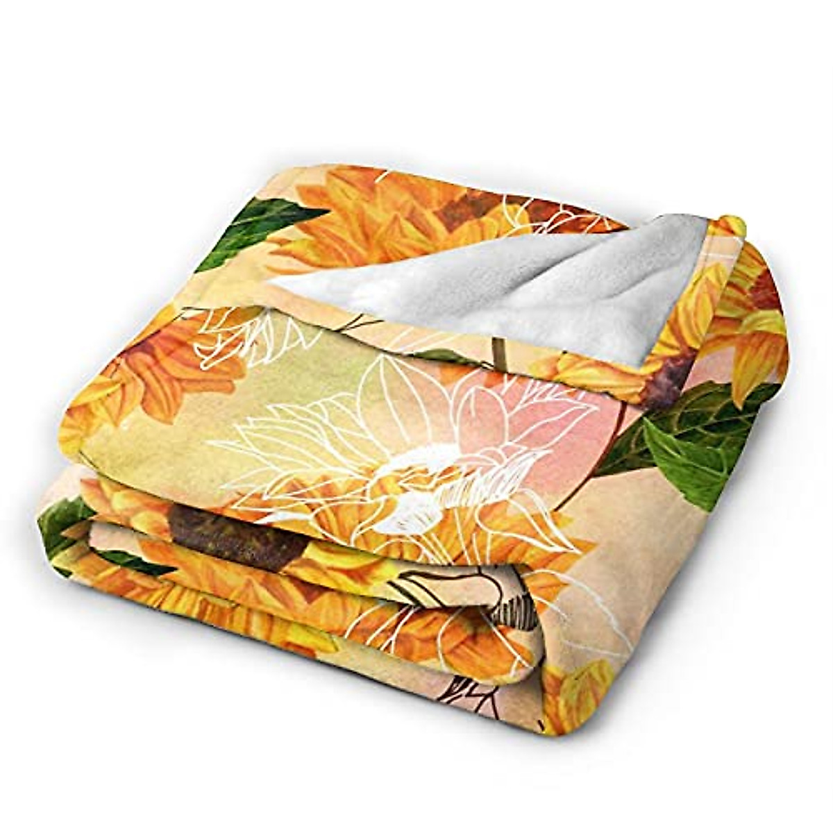 tiehrpr Flannel Fleece Throw Blanket Sunflower Gifts Print for Kids Adults Women 50"X40"