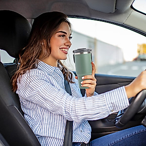 Riley Joy 30 oz Tumbler with Handle and Straw Lid, Insulated Stainless Steel Double Walled Vacuum Water Bottle for Office, Home, Sport or Car, Travel Mug for Hot and Cold