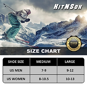 KitNSox Thermal Heat Socks for Men, Crew Heated Insulated Thick Warm Fuzzy Hiker Boot Socks for Hiking Hunting Backpacking,Large, 2 Pairs Black & Deep Gray