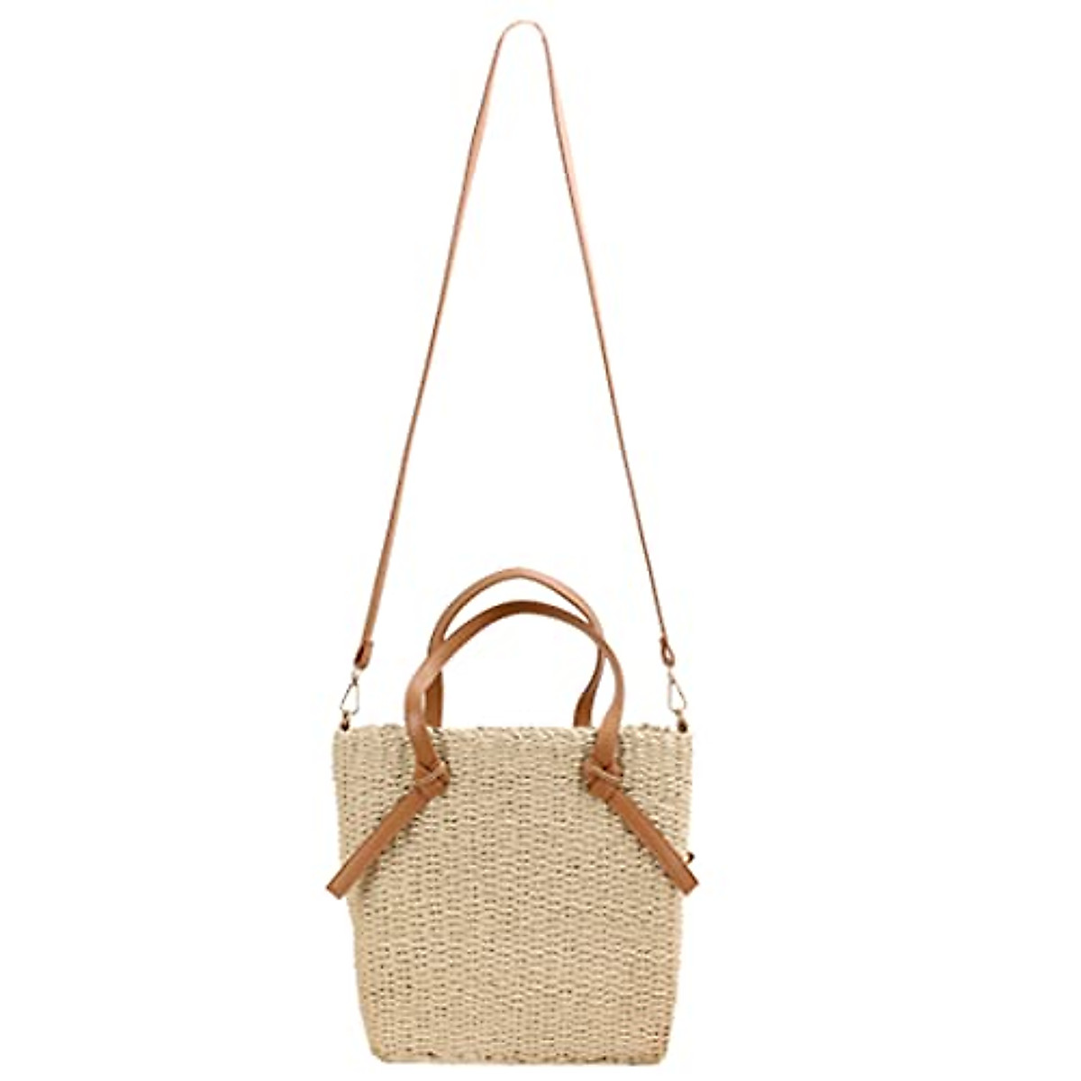 H.S.G.K Women's Summer Handbag Casual Multifunctional Shoulder Bags Straw Handbag Ladies Vintage Square Basket