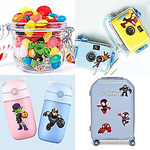 Spidey Birthday Party Supplies, 34Pcs Temporary Tattoos Party Favors Gifts, Removable Fake Tattoo Stickers for Goody Bag Treat Bag Stuff for Spidey and His Amazing Friends Birthday Decorations