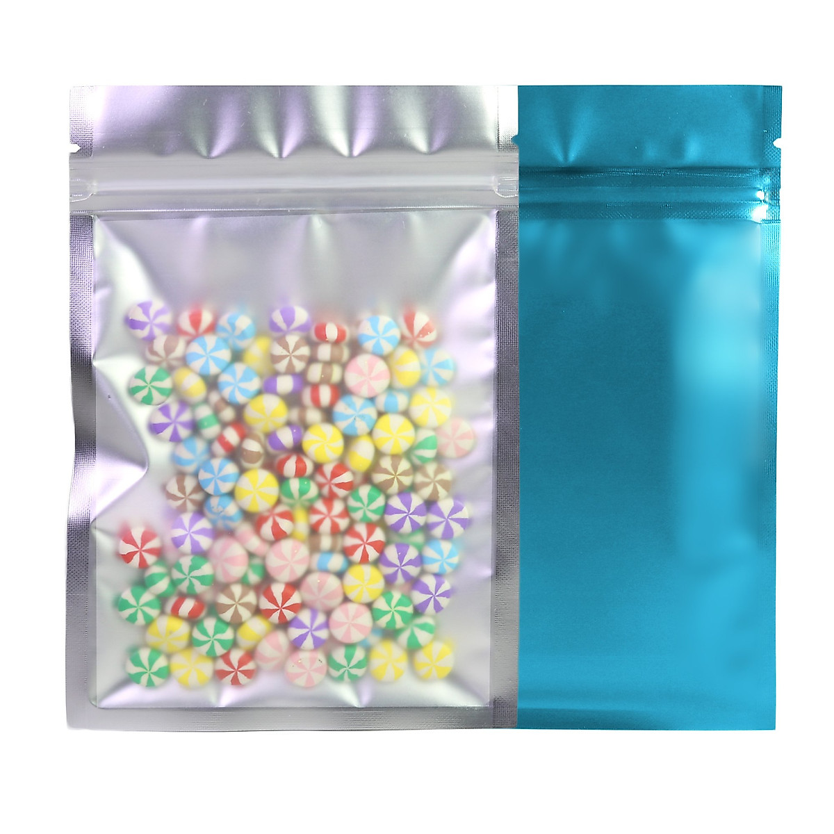 QQ Studio 100pcs Translucent Front Matte Color Foil Flat Packaging QuickQlick Bags (4" x 6", Translucent/Blue)