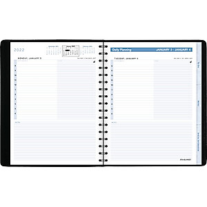 2022 Daily Appointment Book & Planner by AT-A-GLANCE, 6-1/2" x 8-3/4", Medium, The Action Planner, Black (70EP0305)