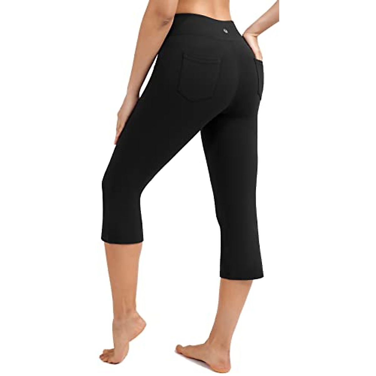 IUGA Yoga Pants with Pockets for Women High Waisted Capri Bootcut Pants Straight Leg Yoga Capris Pants Work Casual Workout