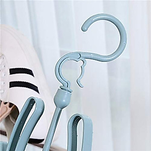 Holibanna 2Pcs Shoes Drying Hanger Plastic Cloth Hanging Dryer Rack Hook for Shoes Home Using (Sky-Blue)