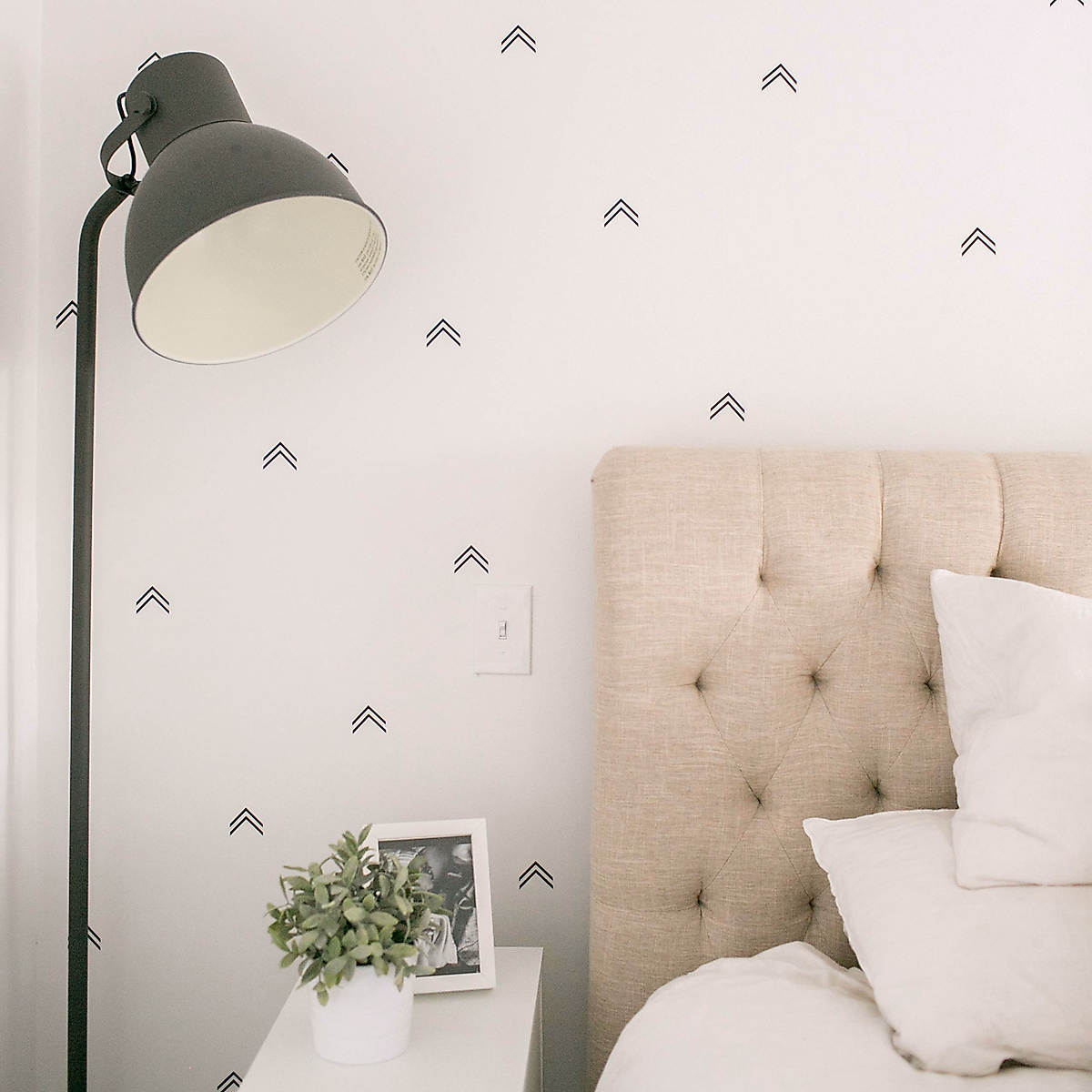 Modern Maxwell Wall Art Decals for Boys Girls Nursery, Bedroom, Living Room Archer Black Arrowheads Room Sticker Set 112 Pieces