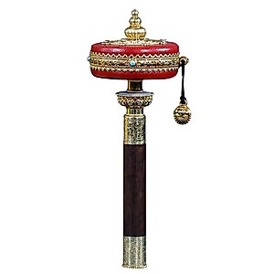 Om Mani Padme Hum Prayer Wheel, Premium Hand Held Tibetan Buddhist Copper Handmade Prayer Wheel with Mantra Scroll, Buddha Religion Scriptures Prayer Wheel for Spiritual Blessing,Meditation&Relaxation