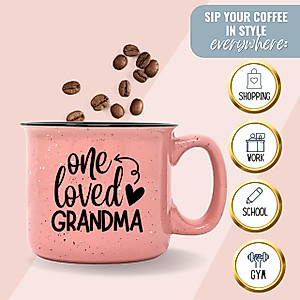 Cute Funny Coffee Mug for Grandma - One Loved Grandma - Unique Fun Gifts for Grandmother, Grandma from Grandkids - Coffee Cups & Mugs with Quotes