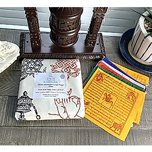 100% Cotton Healing Lama Original Tibetan Wind Horse Prayer Flags. Authentic Buddhist Flags Blessed by a Lama. (Pack of 50 Flags(6.5"X6.5")