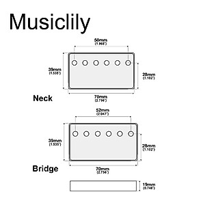 Musiclily 50mm/52mm Guitar Humbucker Pickup Covers Neck Bridge Humbucker Pickup Covers Set for Epiphone Les Paul Electric Guitar, Chrome (Set of 2)