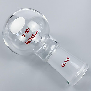 ADAMAS-BETA Lab Boiling Flasks 100ml Single Neck Boiling Flasks Borosilicate Glass with 24/40 Standard Taper Outer Joint