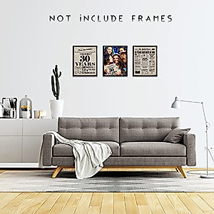 30th Birthday Decorations for Women and Men, 2 Pieces Vintage 30th Birthday Posters, Back in 1993 Birthday Party Supplies, 30th Birthday Gifts for Her and Him, 8x10 Inch