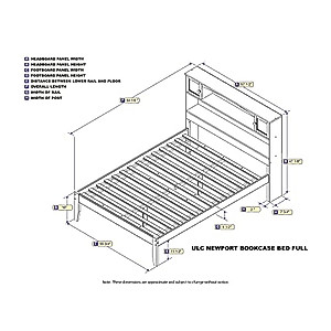 AFI Newport Full Platform Bed with Open Footboard and Turbo Charger in Espresso