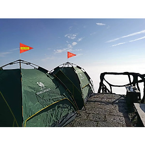 Bike Safety Flag with Pole 2 Sets, 6-Foot Adjustable Height Sturdy Fiberglass Tear-Resistant Waterproof Orange Safety Flag (Red Yellow and White)