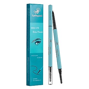 TurritopsisD Ultra-thin Brow Pencil 【2-Pack Light Brown】 Eyebrow Pencil Waterproof Smudge-proof Precise Fine-tip Ultra-slim Built-in Soft Spoolie Brush